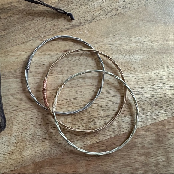 Jewelry | Guitar Strings Bangle Set Of 3 Gold Silver Rose Gold | Poshmark